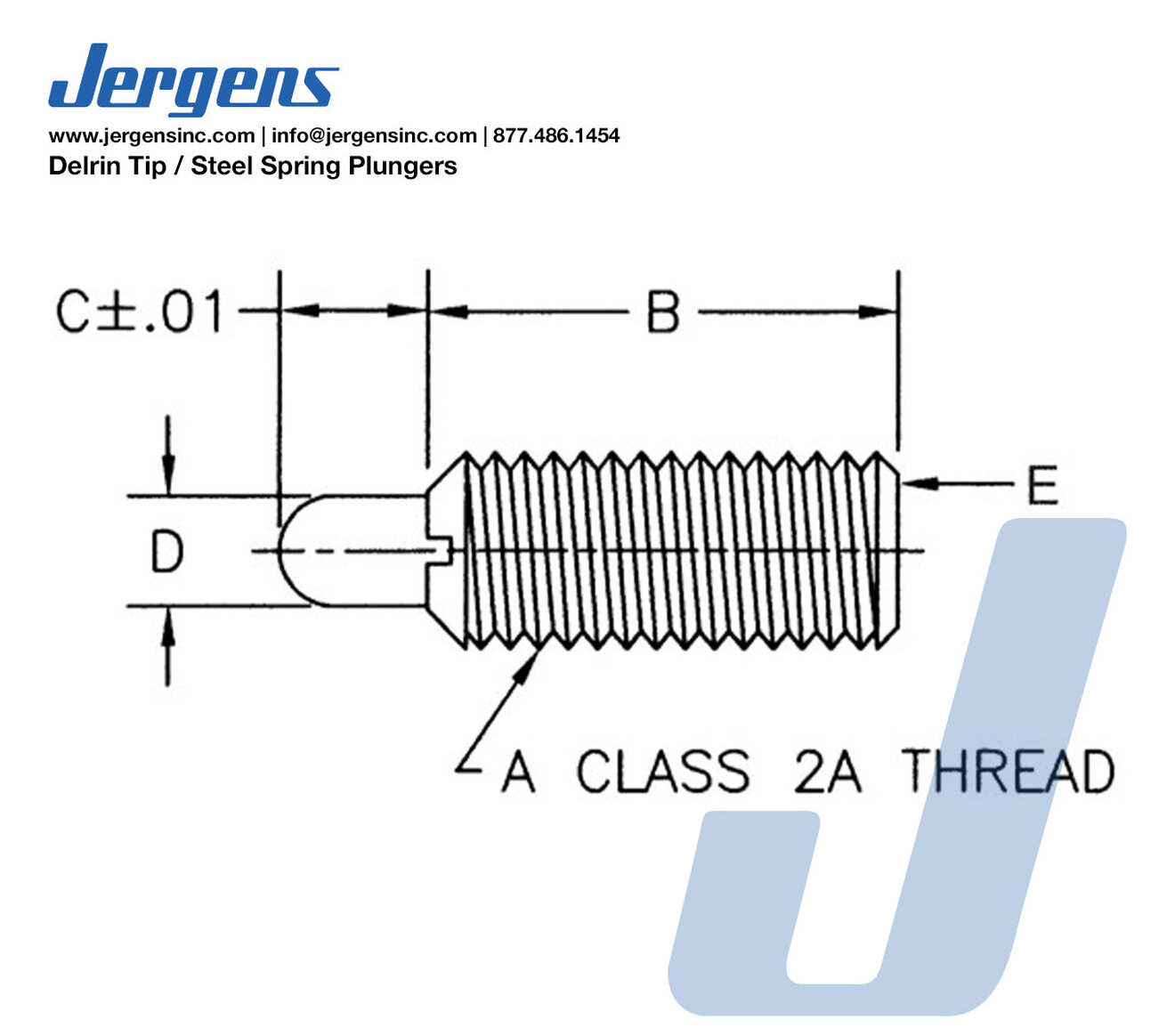 Delrin Tip / Steel Spring Plungers| Jergens Specialty Fasteners ...