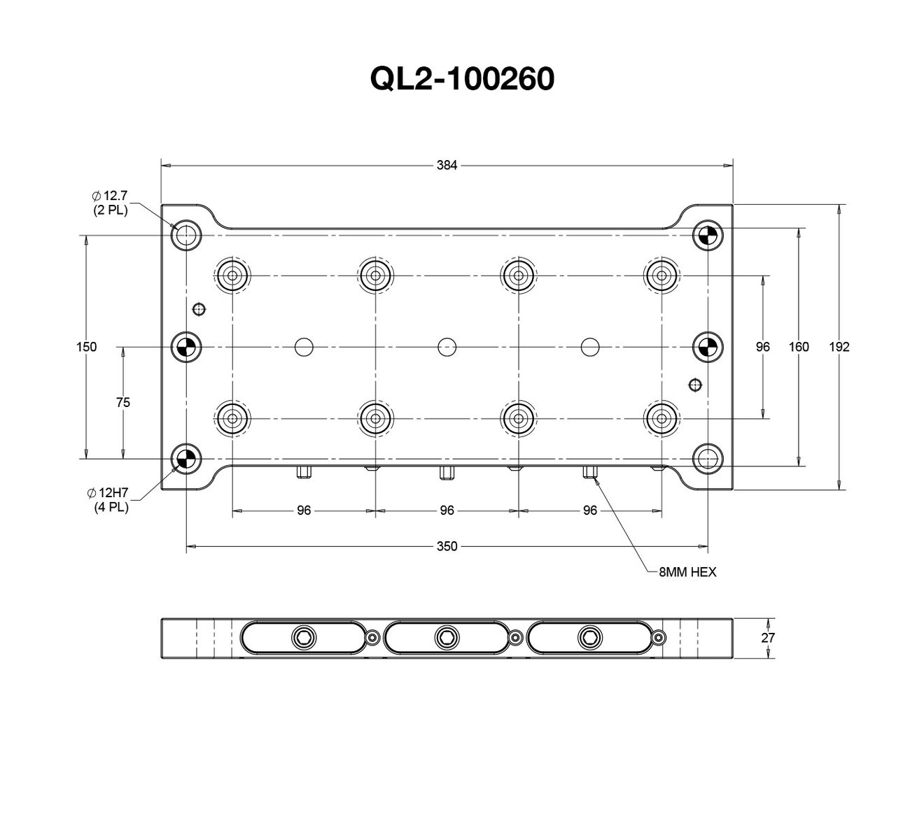 Quick-Loc™ 96mm Double Grid Receivers| Jergens Workholding
