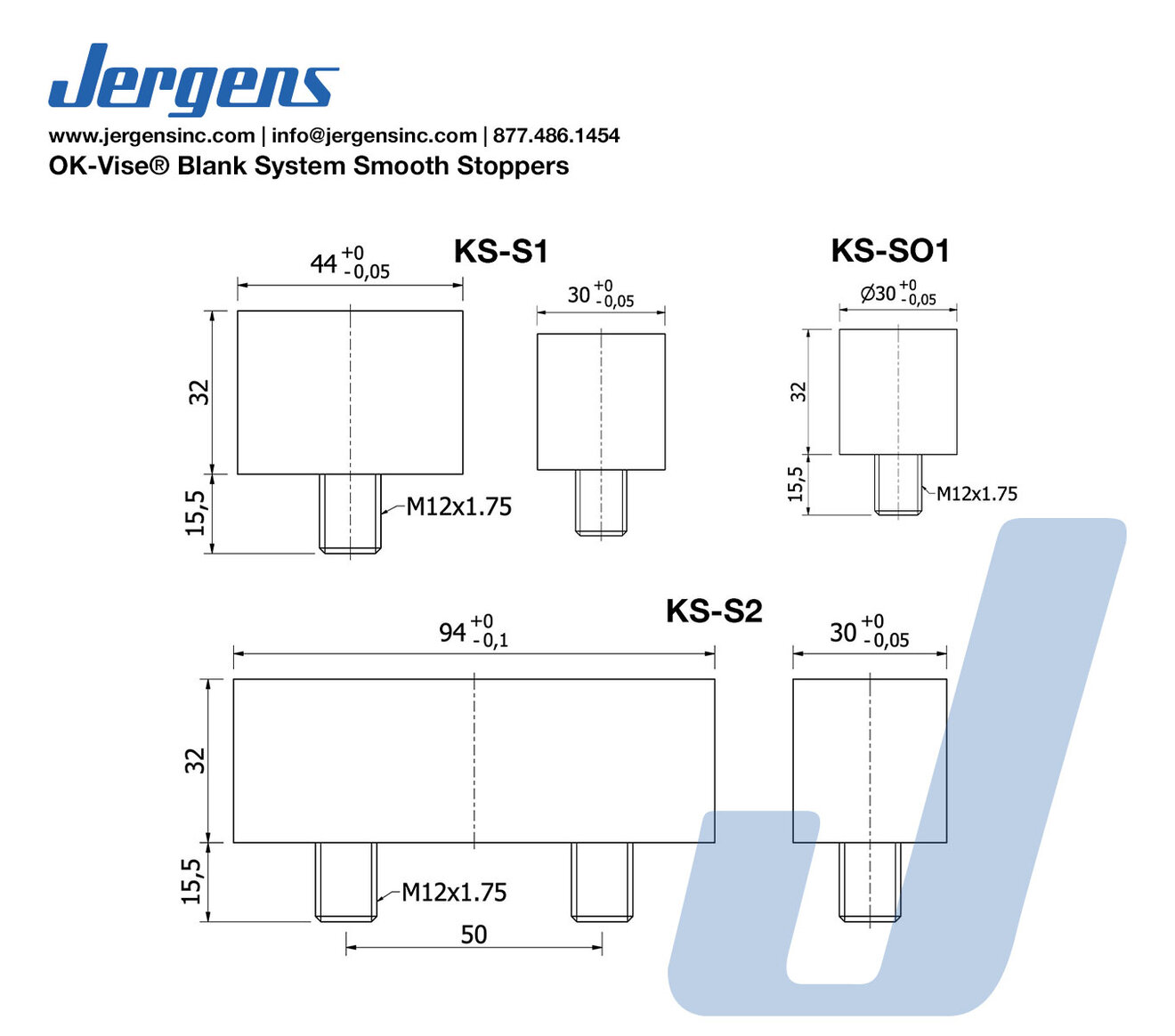 OK-Vise® Blank System Smooth Stoppers| Jergens Workholding | Jergens Inc