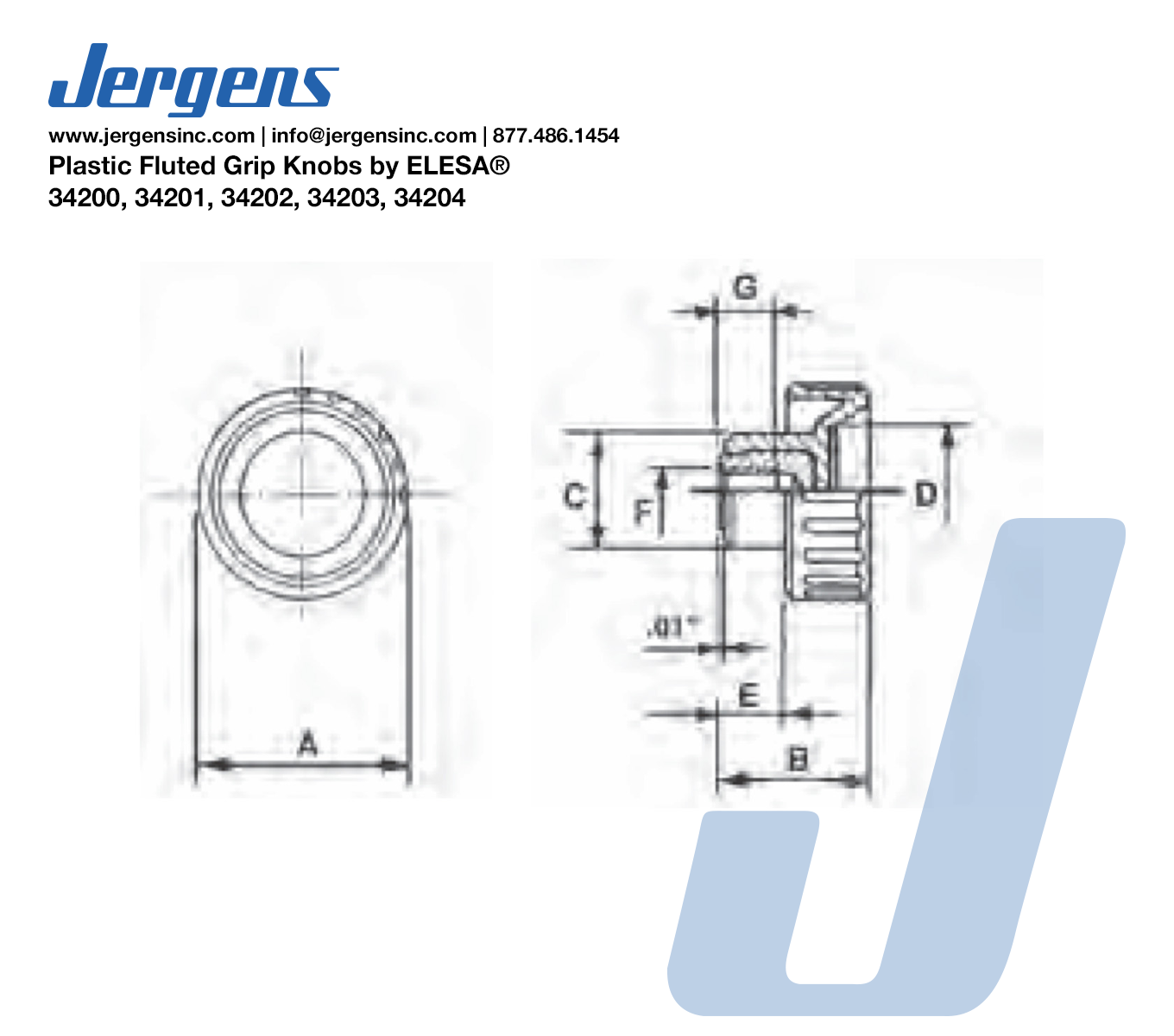 Plastic Fluted Grip Knobs by ELESA®| Jergens Specialty Fasteners ...