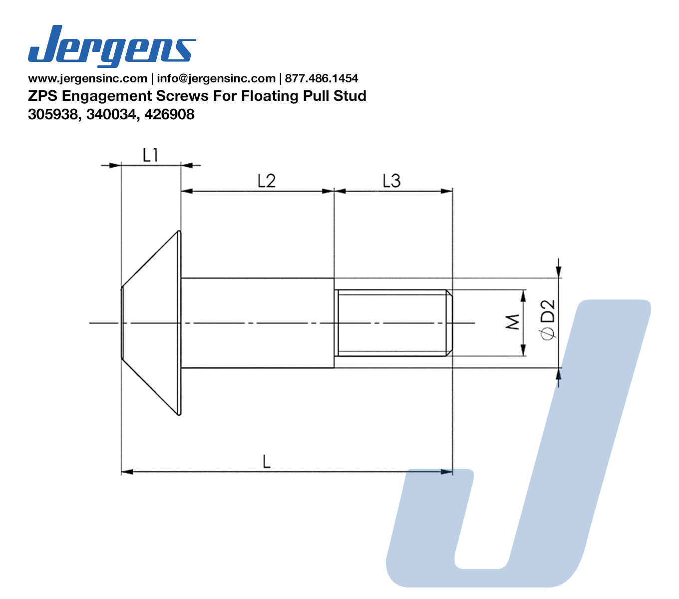 ZPS Engagement Screws For Floating Pull Stud| Jergens Workholding ...